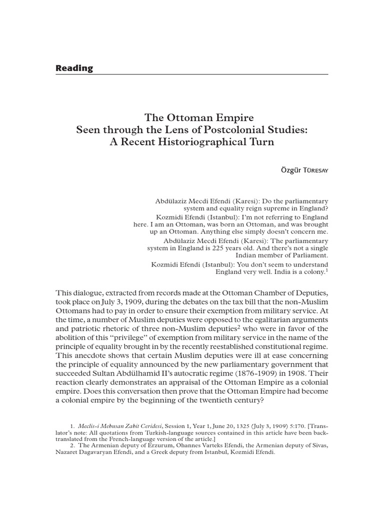 Ottoman Empire's Colonial Lens | PDF | Ottoman Empire | Colonialism