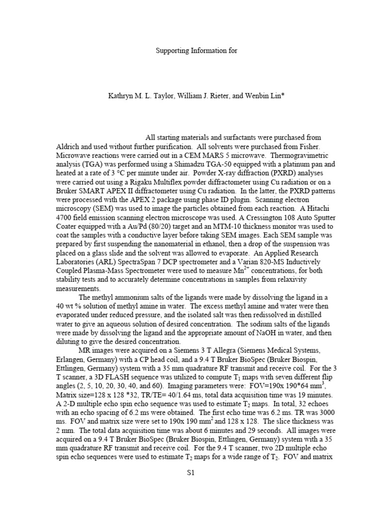 (MATERIAL SUPLEMENTAR) TAYLOR, Manganese-Based Nanoscale MOFs For ...