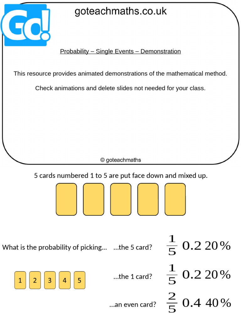 Probability Single Event Demonstration | PDF | Probability ...