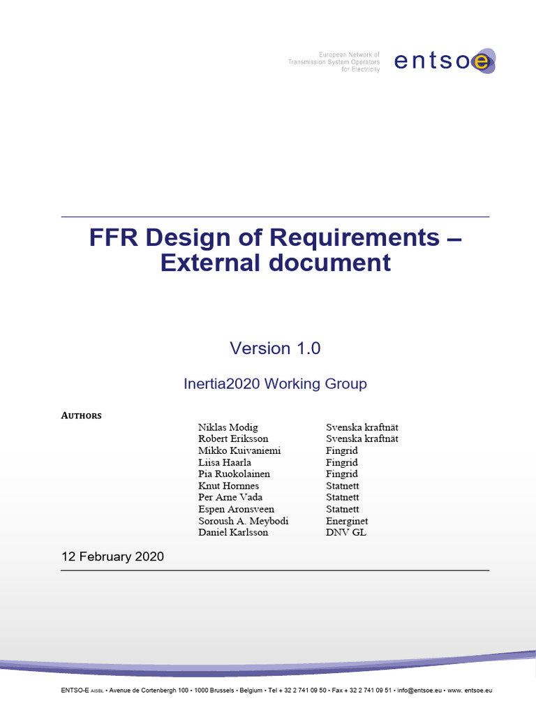 1c - FFR Design Requirements v1.0 - External Document | PDF | High ...