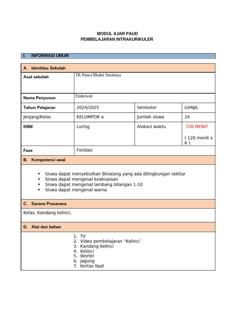 Contoh Modul Ajar | PDF