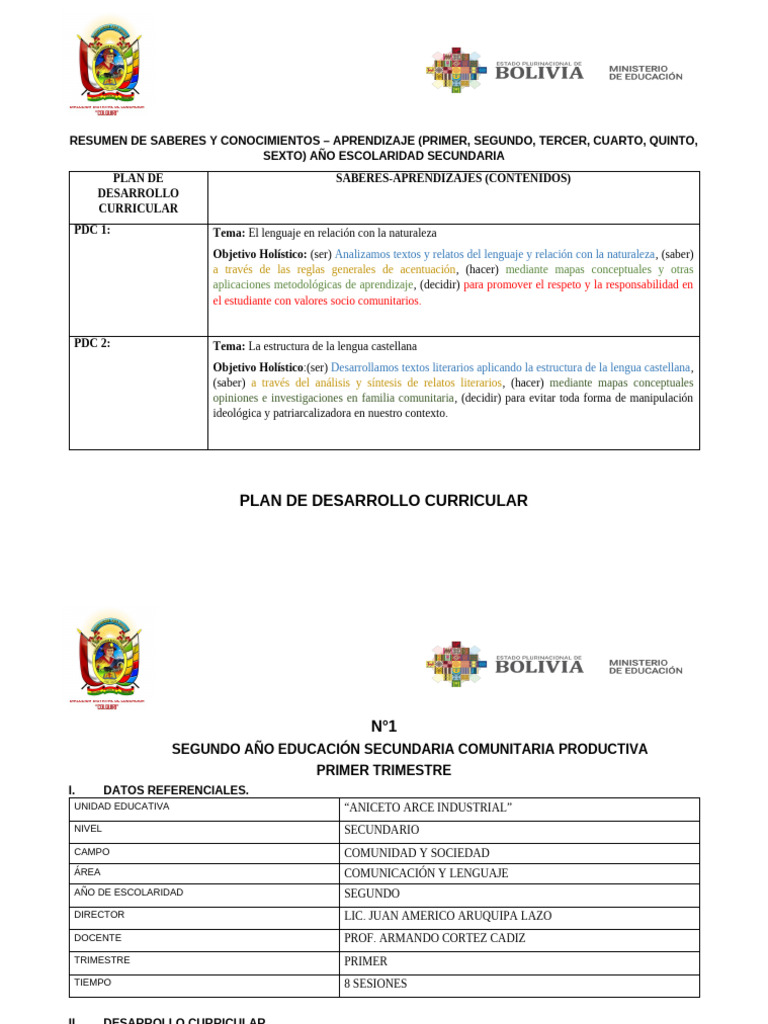 PDC Segundo | PDF | Lingüística | Aprendizaje
