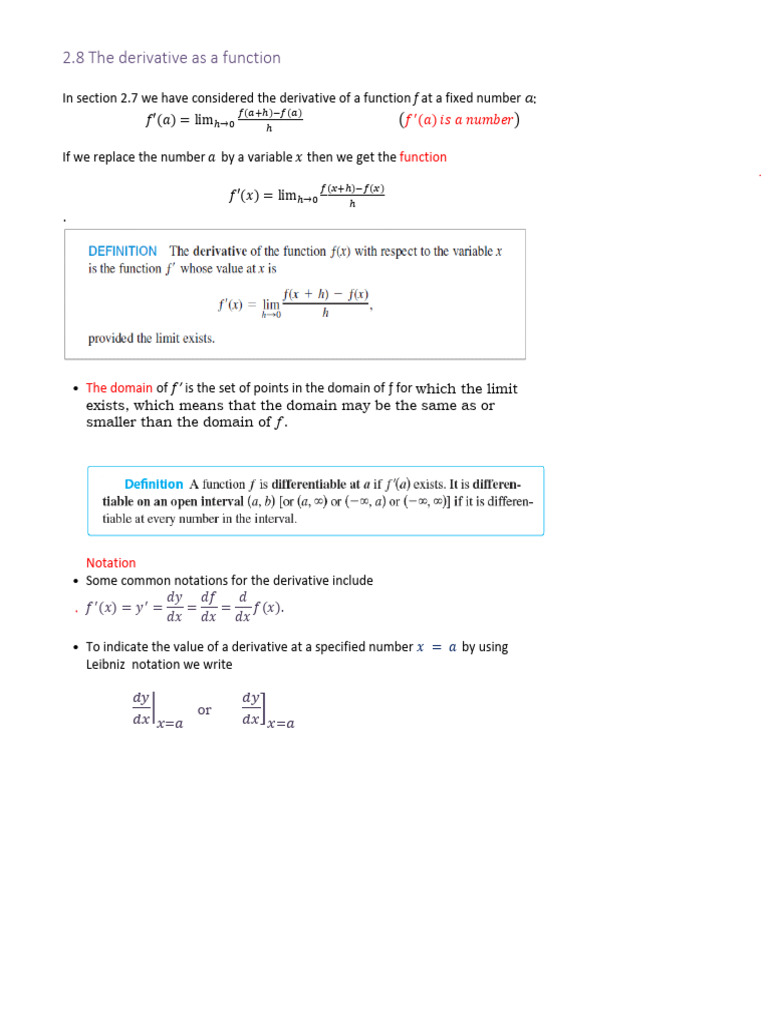 Section 2.8 | PDF | Derivative | Tangent
