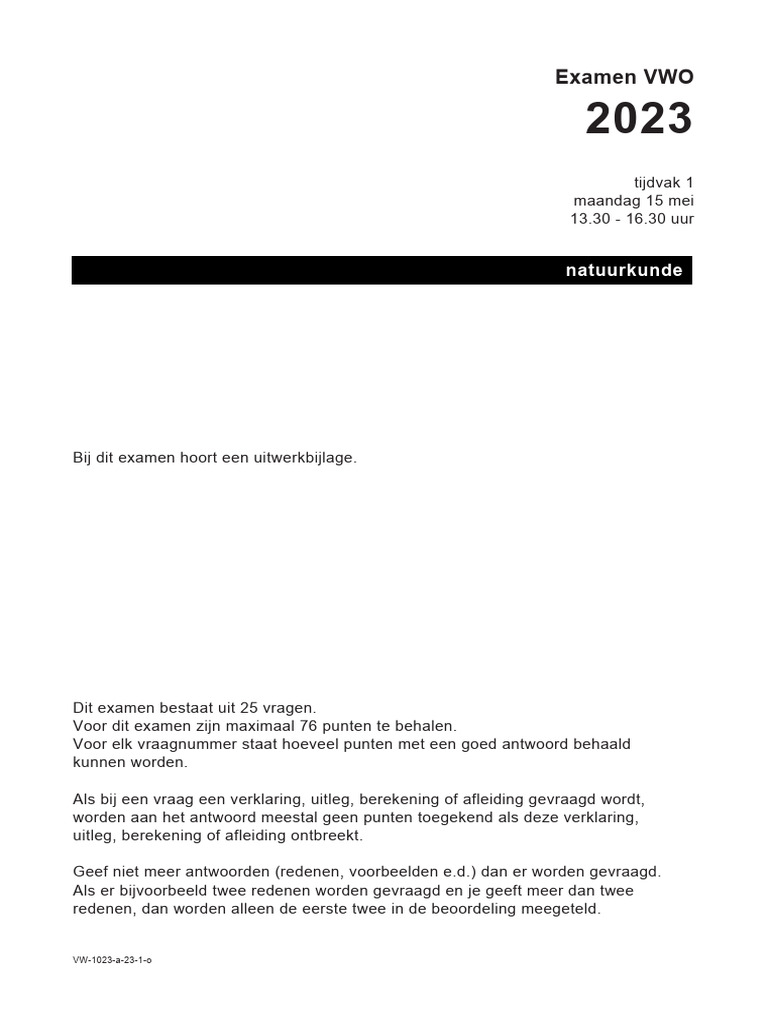 HTTPSWWW - Examenblad.nlexamendocument2023cse 1natuurkunde ...
