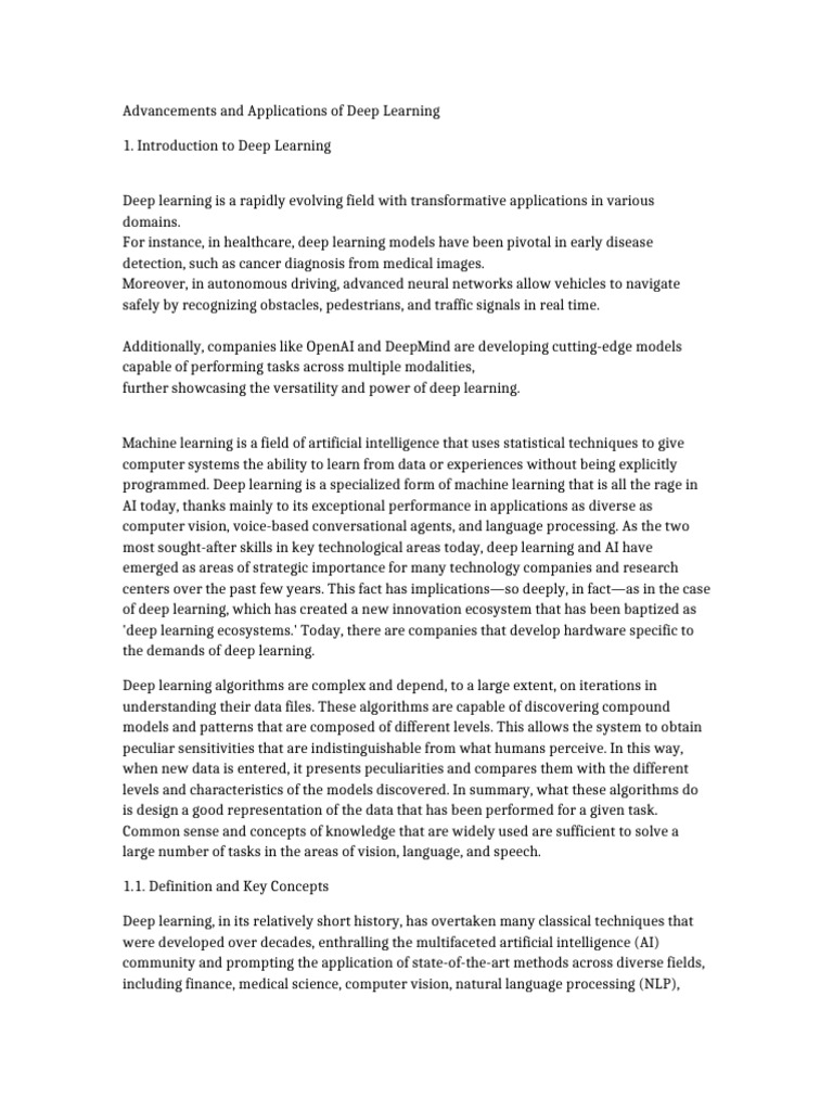 Expanded Deep Learning Document-1 | PDF | Deep Learning | Artificial ...