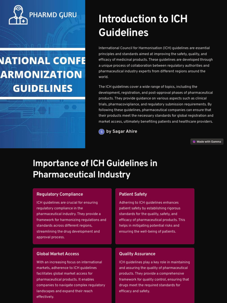 Introduction To ICH Guidelines and More | PDF | Pharmacovigilance ...