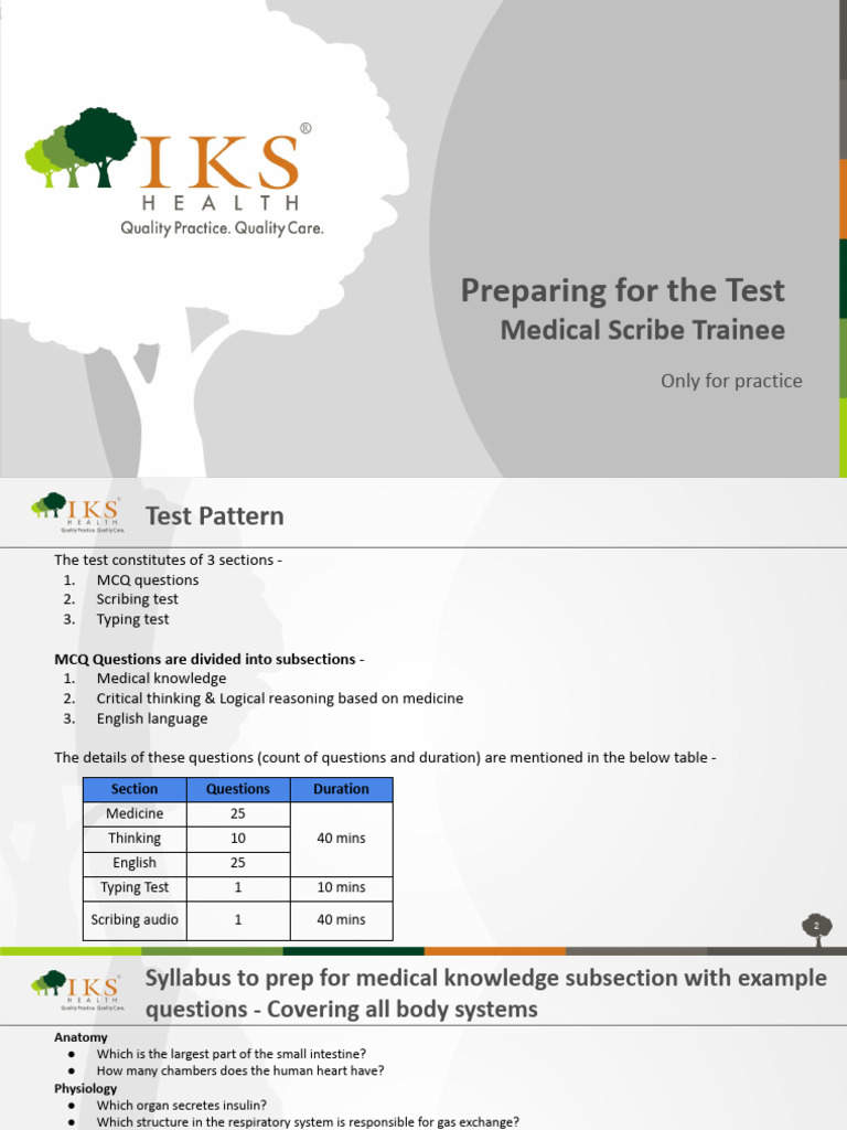 Medical Scribe Certification Test Guide | PDF | Patient | Clinical Medicine