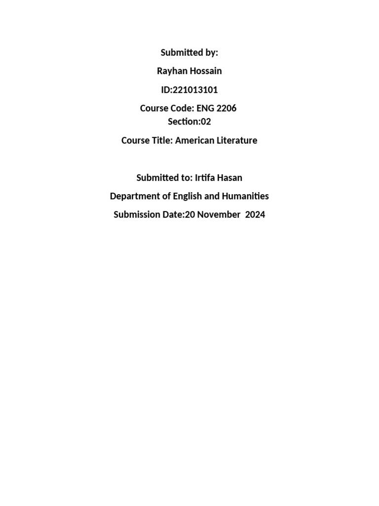 Rayhan Hossain (221013101) ENG2206 | PDF | Mahatma Gandhi | Indian ...