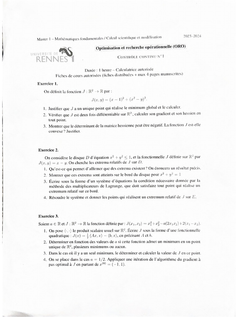 CC1 Optim 2023 2024 | PDF