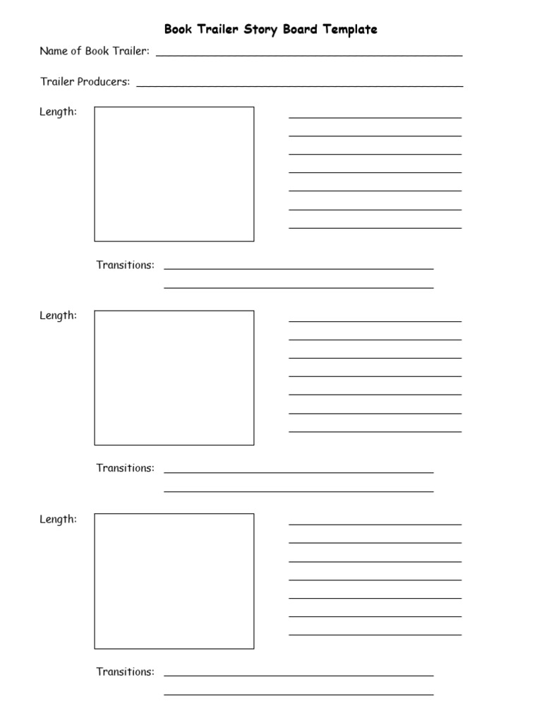 Book Trailer Storyboard Template | PDF