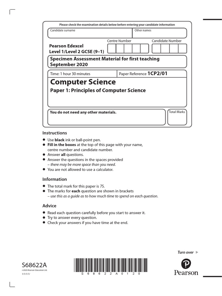GCSE Computer Science Exam Paper | PDF | Computing | Computer Science