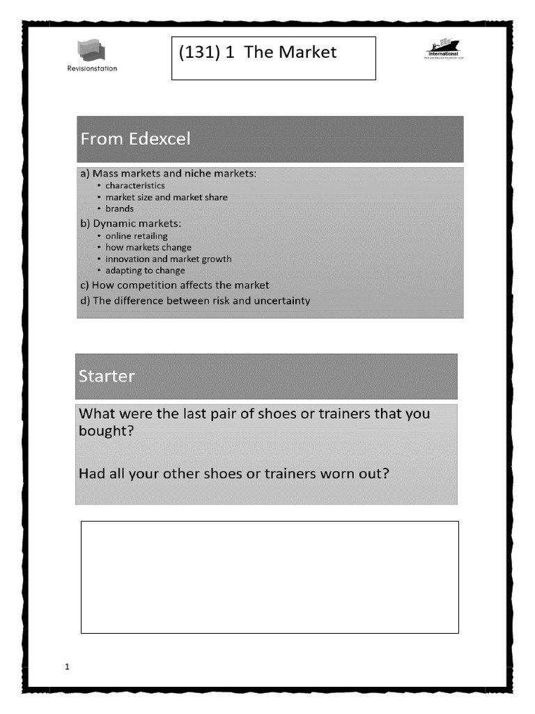 1 the MARKET Worksheet | PDF | Online Shopping | Retail