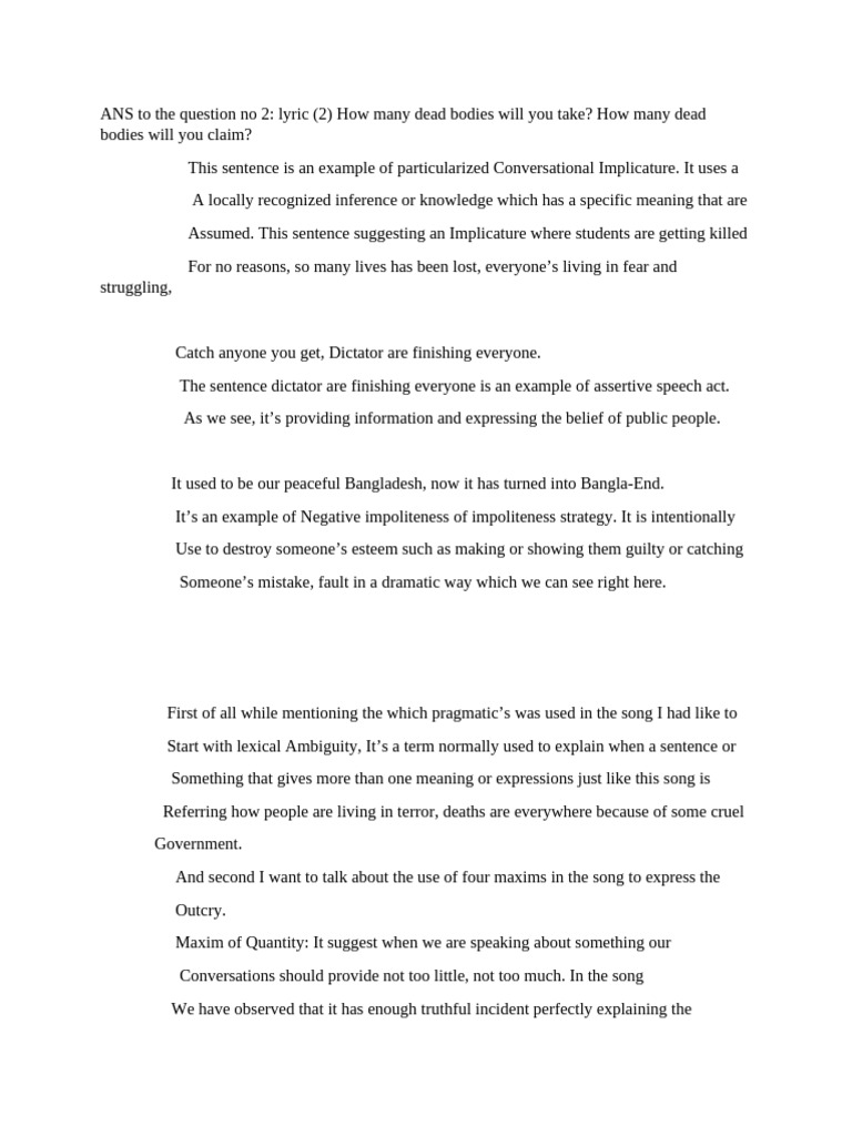 Semantics and Pragmatics Assignments. | PDF | Semantics | Communication