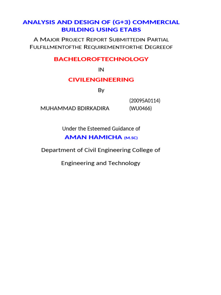 Ce-Analysis and Design of (g+3) Commercial Building Using Etabs-543 | PDF | Bending | Autodesk Revit