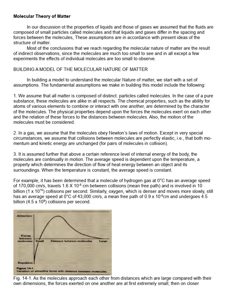 Molecular Theory of Matter Lecture | PDF | Gases | Temperature
