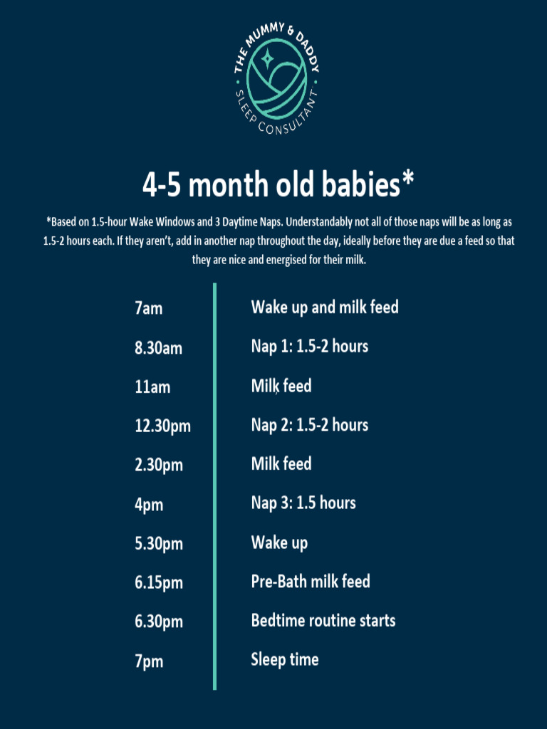Routine Schedule 4 5 Months | PDF