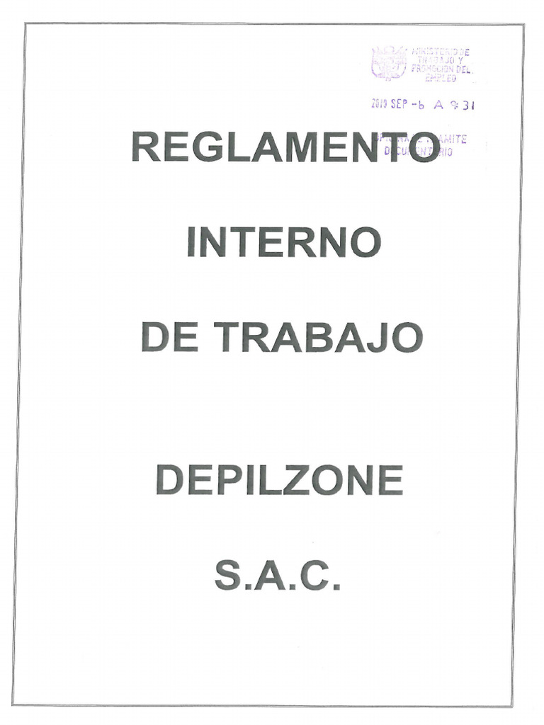 Reglamento Interno de Trabajo (Mintra) (2) | PDF
