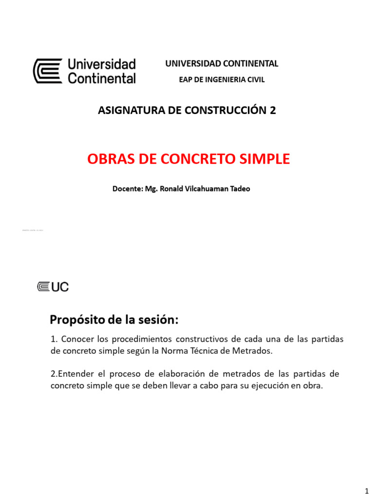 Sem 03 Construc 2 - Obras de concr simple nuevo (6) | PDF