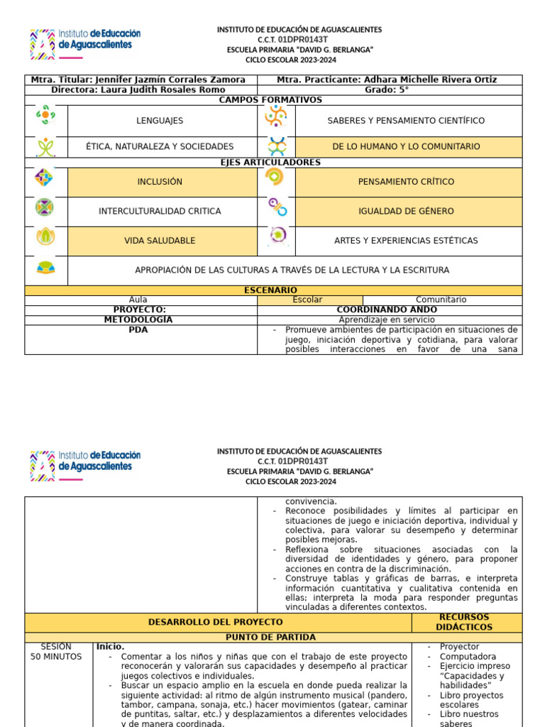 Coordinando Ando de Lo Humano | PDF | Educación primaria | Escuelas