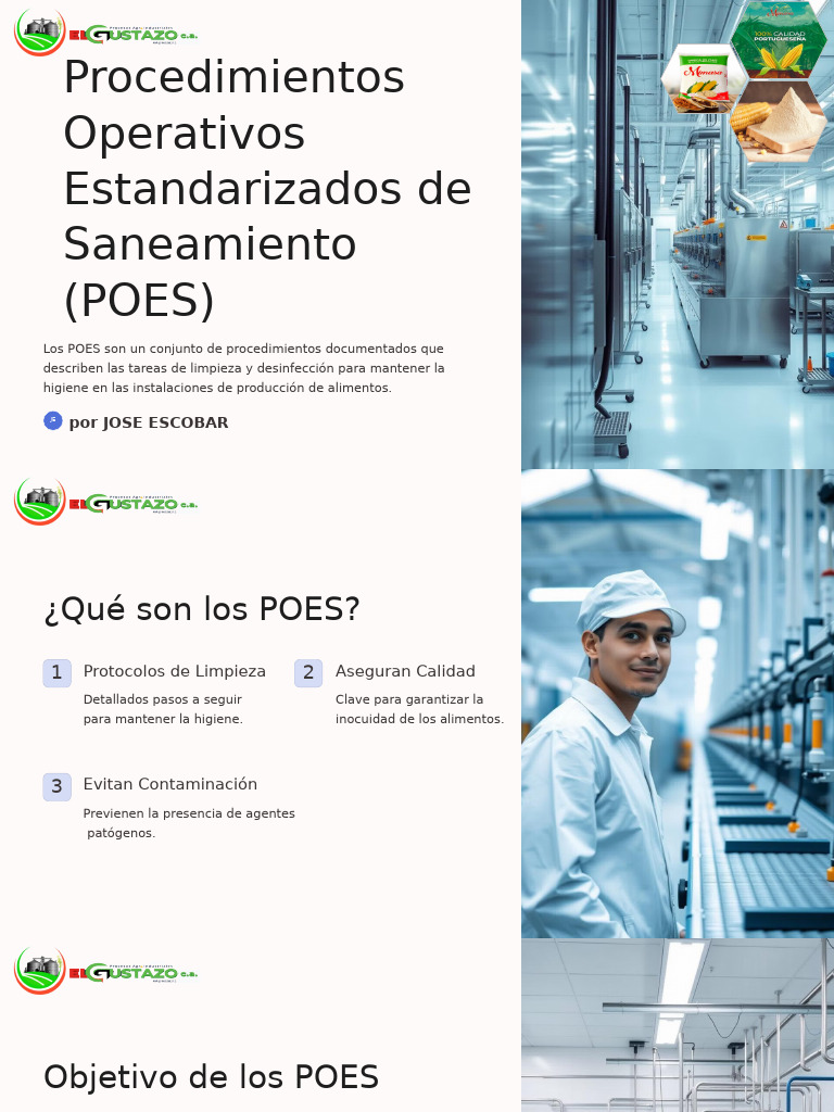 Procedimientos Operativos Estandarizados de Saneamiento POES | PDF