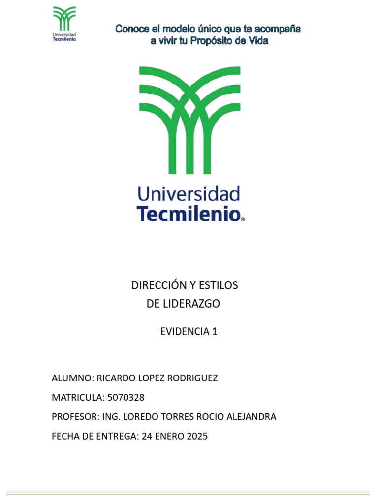 Evidencia 1 - Lopez Rodriguez Ricardo | PDF | Liderazgo | Metodología ...
