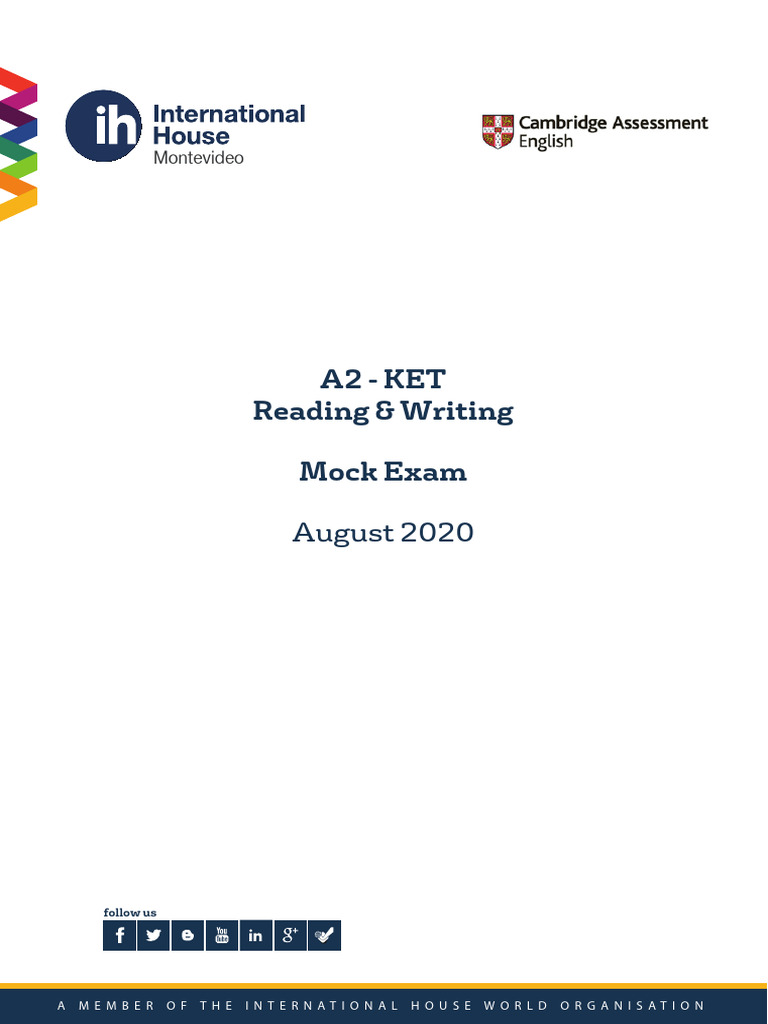 A2 Ket ReadingAndWriting August 2020 | PDF