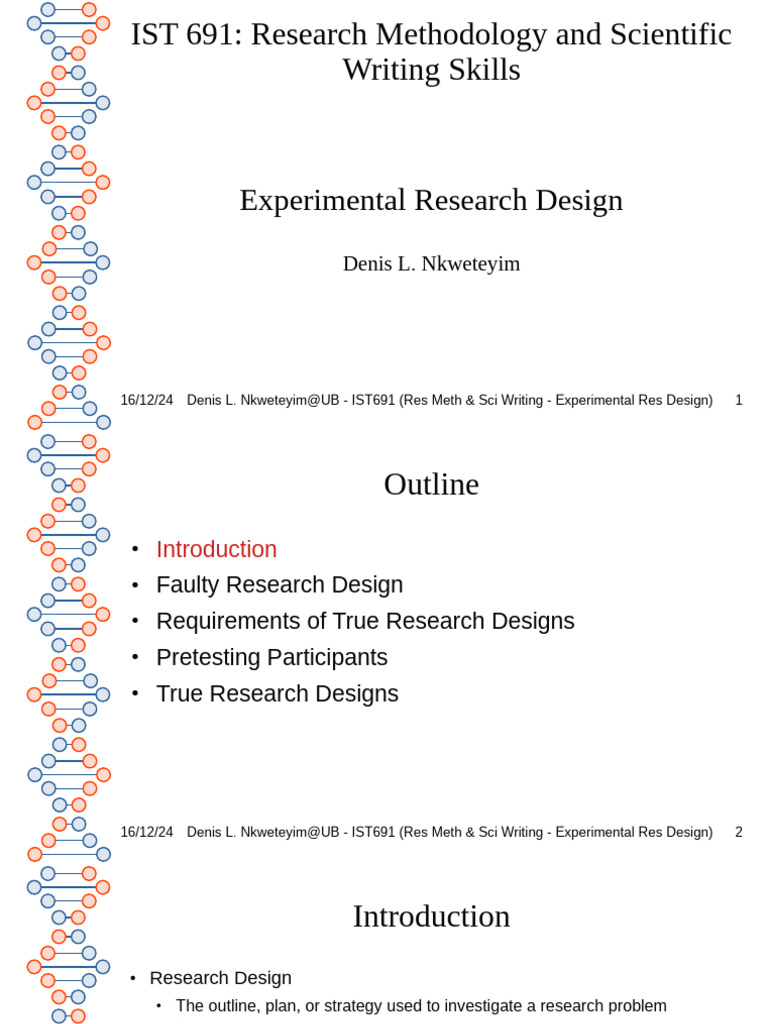 IST691 Experimental Research Design | PDF | Experiment | Validity ...
