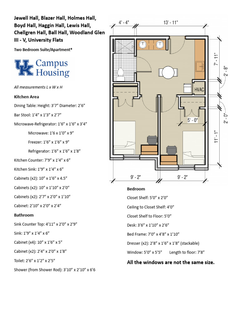2 Bedroom Suite and Apartment Measurement Sheet | PDF
