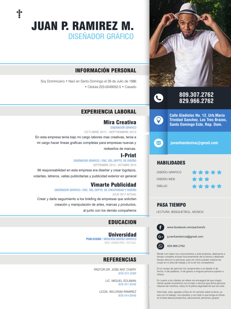 Hoja de Vida Curriculum Vitae Juan Pablo | PDF | Diseño gráfico