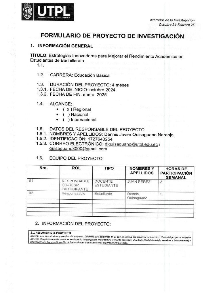 Propuesta de Investigacion | PDF