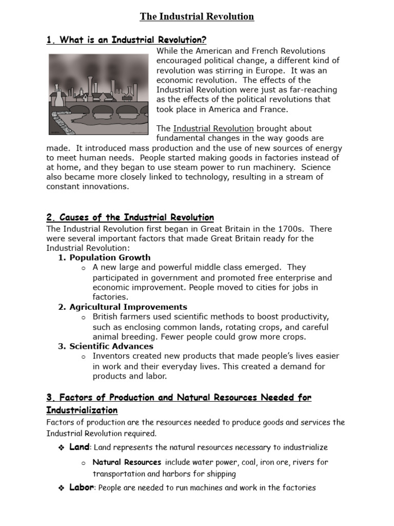 Overview of the Industrial Revolution | PDF | Industrial Revolution ...