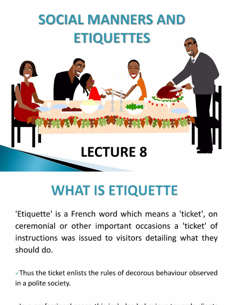 Social Manners and Etiquette | PDF