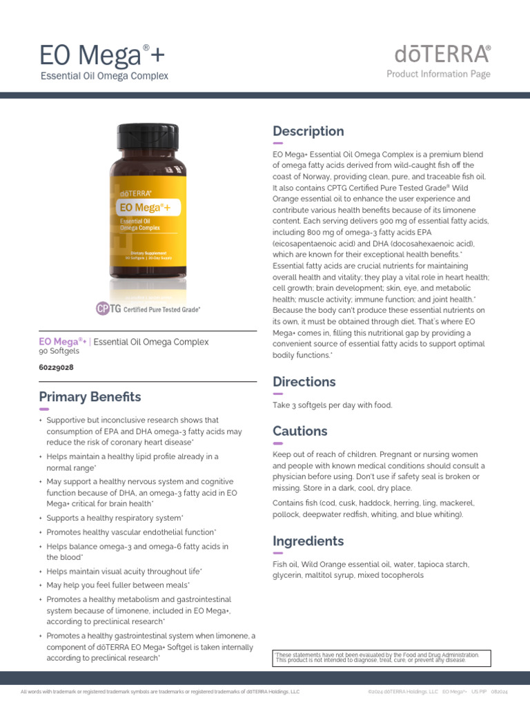Eo Mega Oil Omega Complex | PDF | Omega 3 Fatty Acid | Docosahexaenoic Acid