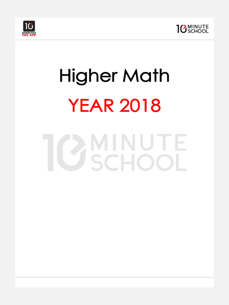 SSC All Board Question Solution 2018 Higher Math | PDF