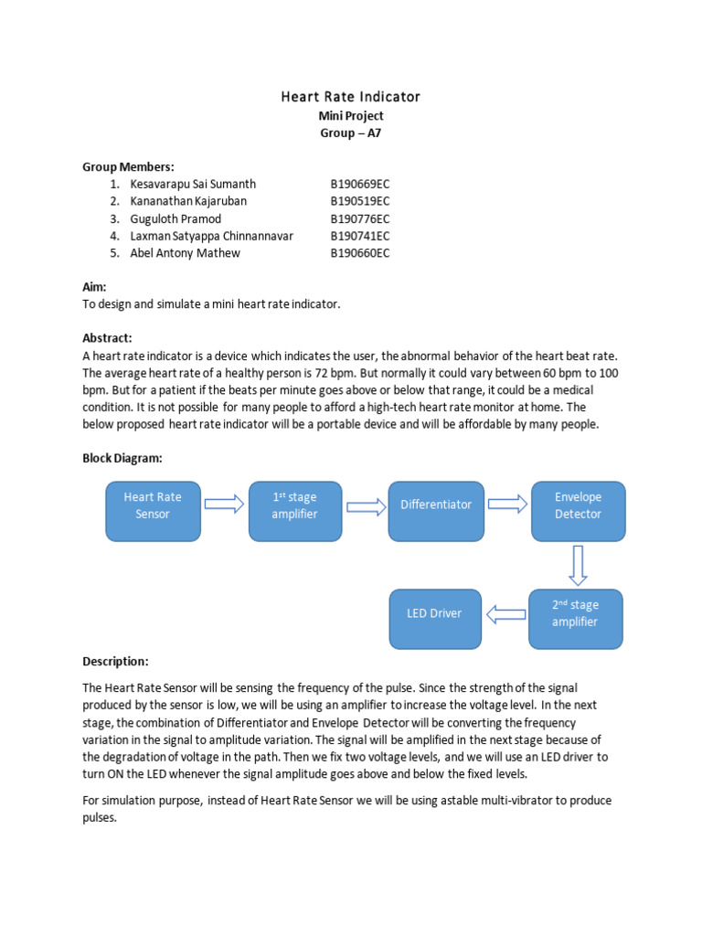 EC Lab - Mini Pro - Heart Rate Indicator | PDF