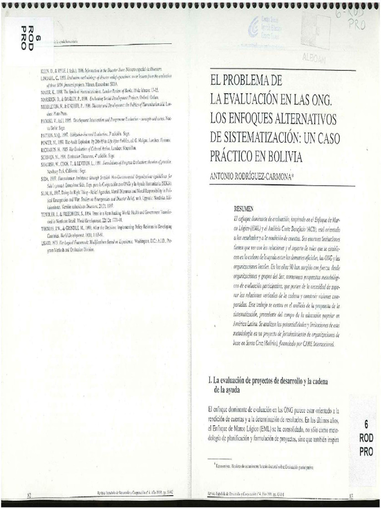 Antonio Rodríguez Carmona, Artículo ONGs | PDF