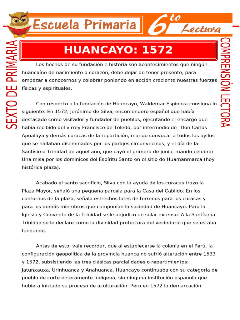 Historia de la Fundación de Huancayo | PDF