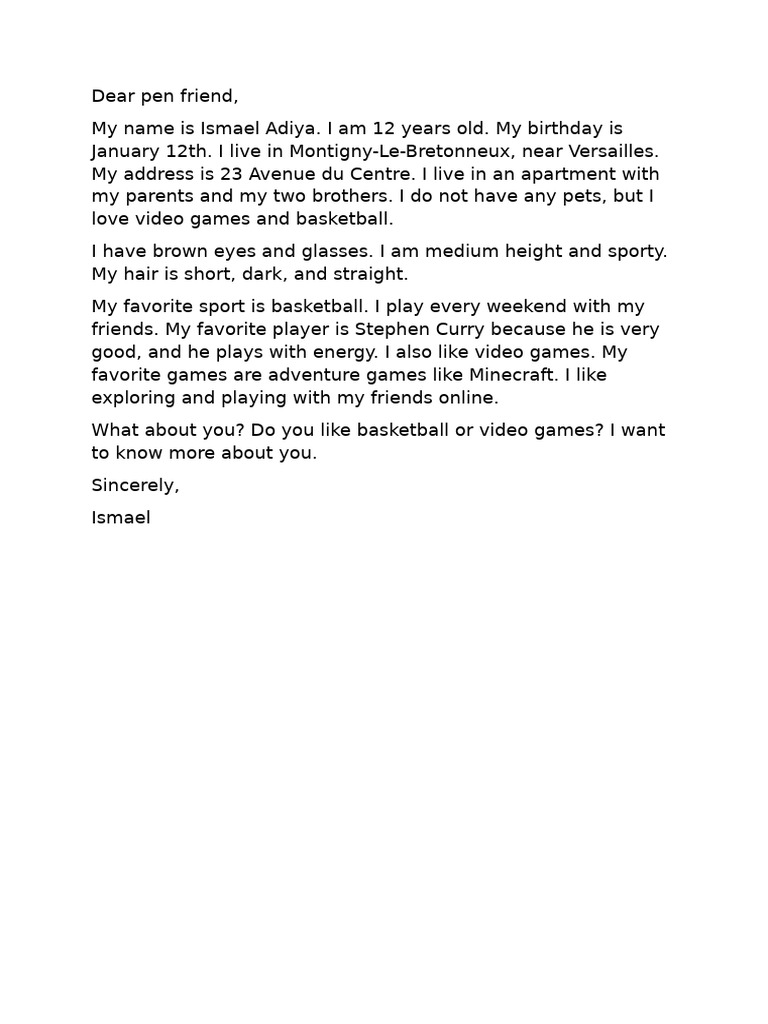 Dear Pen Friend | PDF