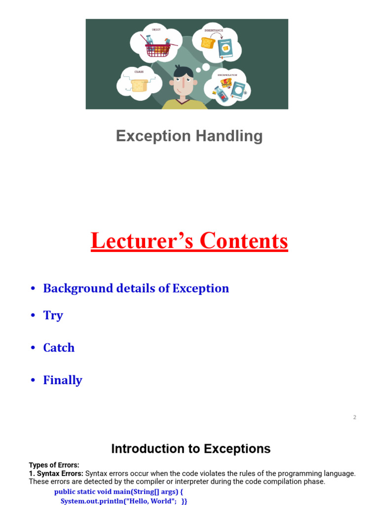 Lecture 11 Exception Pdf Computer Program Programming