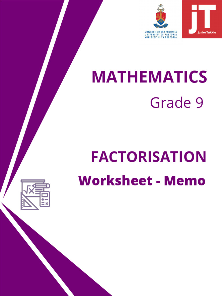 Gr9 Maths Factorisation MEMO | PDF | Mathematics | Arithmetic