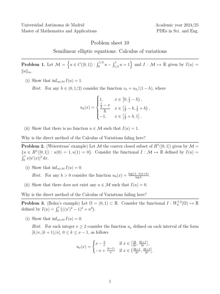 Master’s Problems in Semilinear PDEs | PDF | Function (Mathematics ...