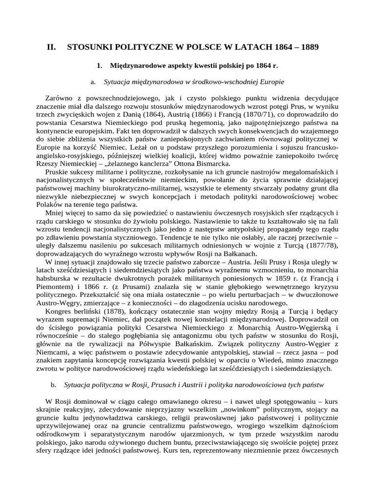 Historia Polski 1864-1948 | PDF