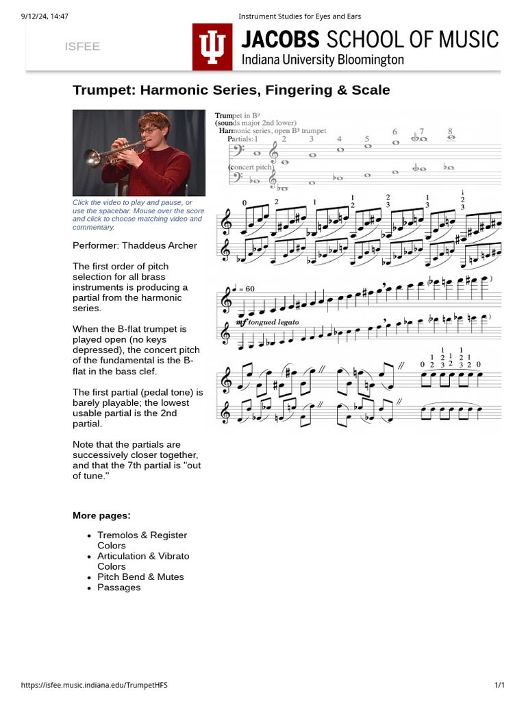 Trumpet Harmonic Series Explained | PDF