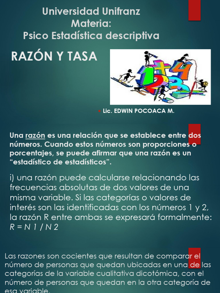 Razones y Tasas en Psico Estadística | PDF