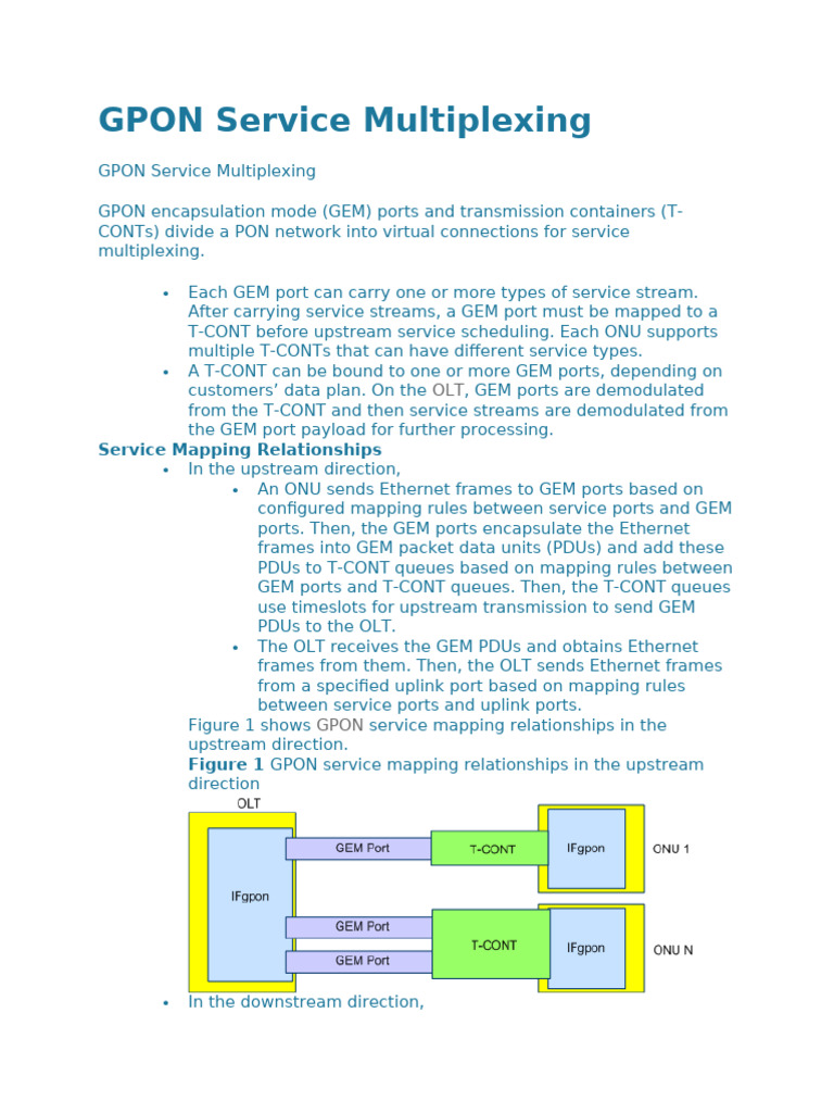 GPON Service Multiplexing | PDF | Telecommunications | Computing