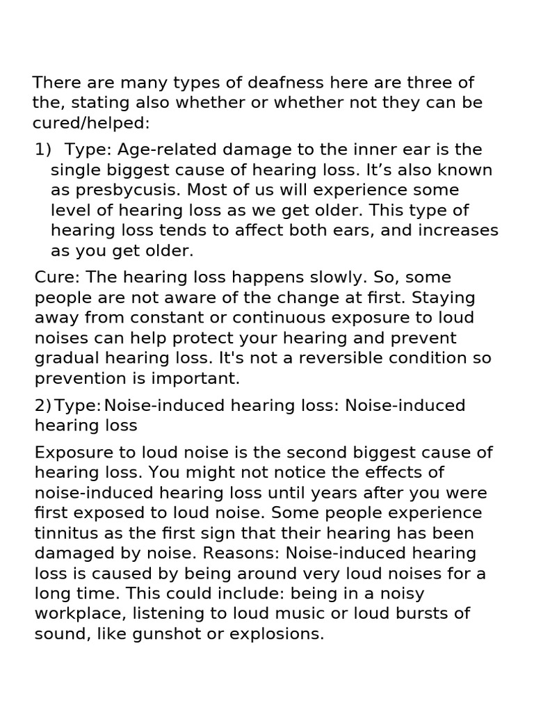 Types of Hearing Loss | PDF