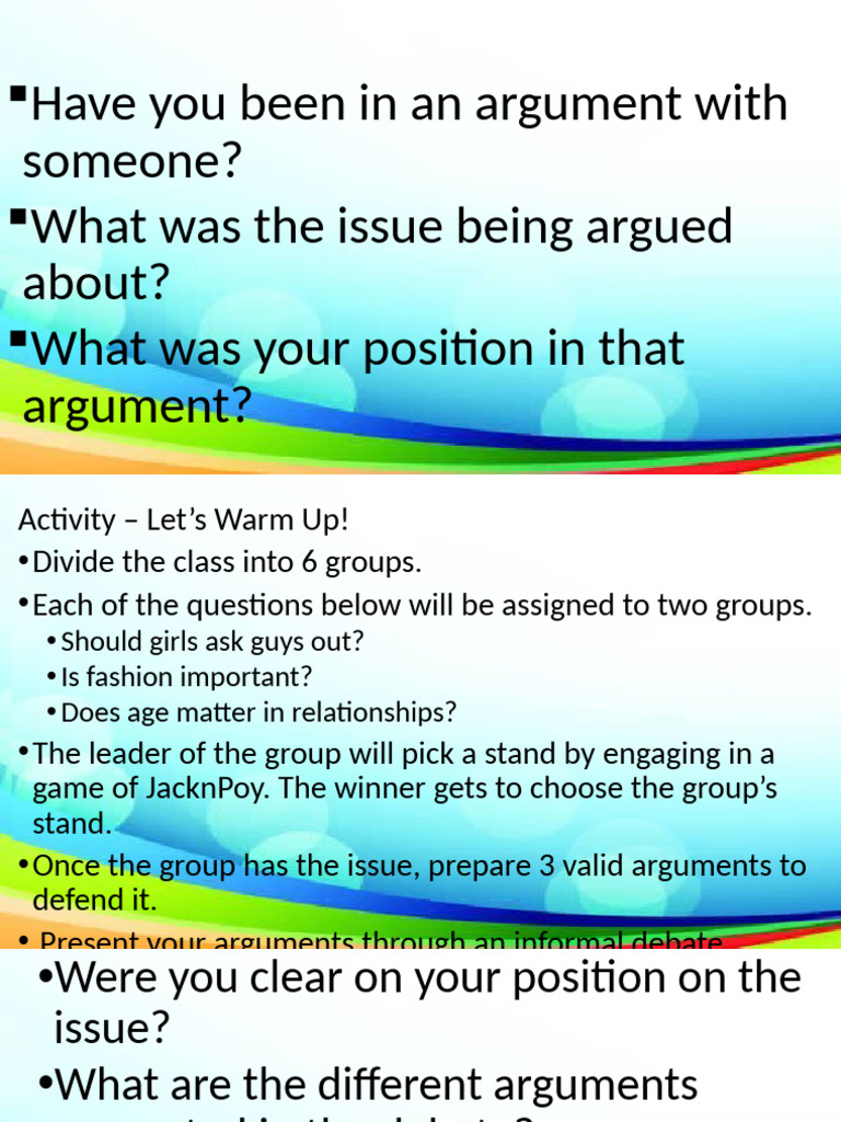 Lesson 9 Writing a Position Paper | PDF | Argument | Fallacy