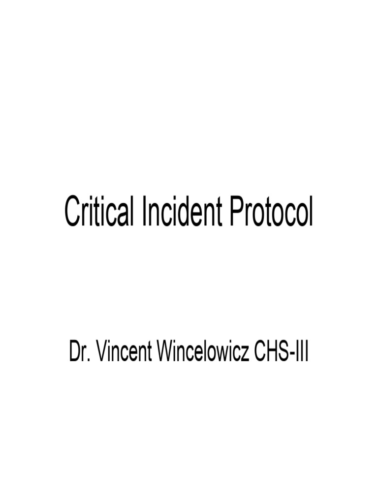 Critical Incident Protocol | PDF | Emergency Management | Incident ...