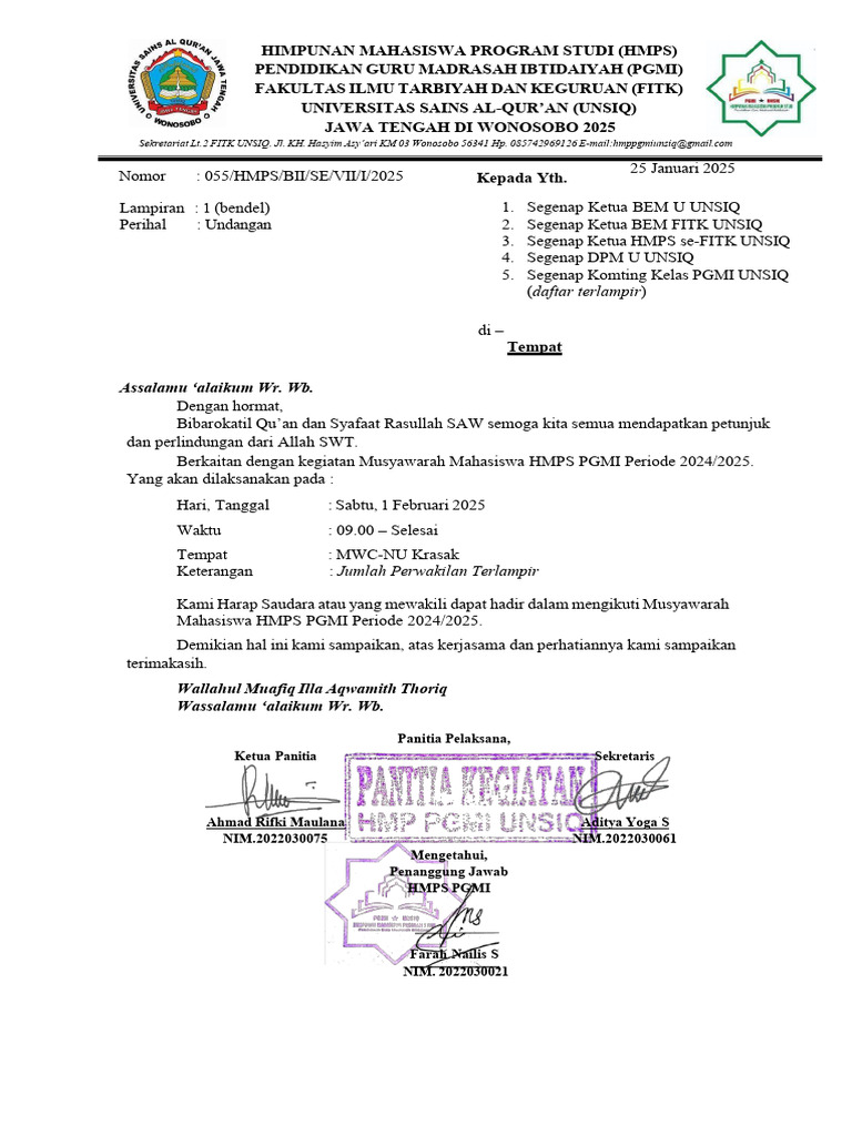 055-Undangan Ormawa | PDF