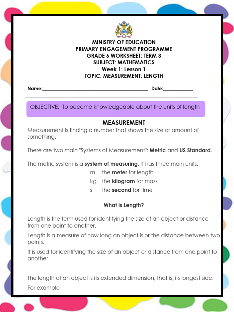 Grade 6 Measurement Worksheets | PDF | Kilogram | Length